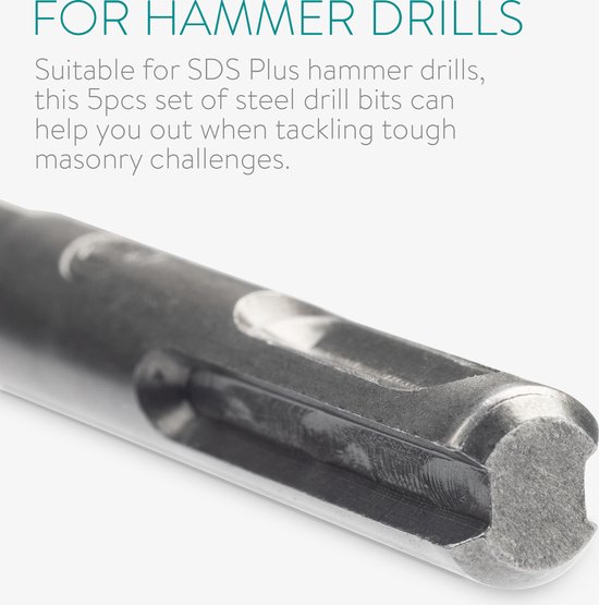 Navaris SDS Plus Boren Bitset - Stalen Boorbits voor Steen Boorwerk - 5 ...