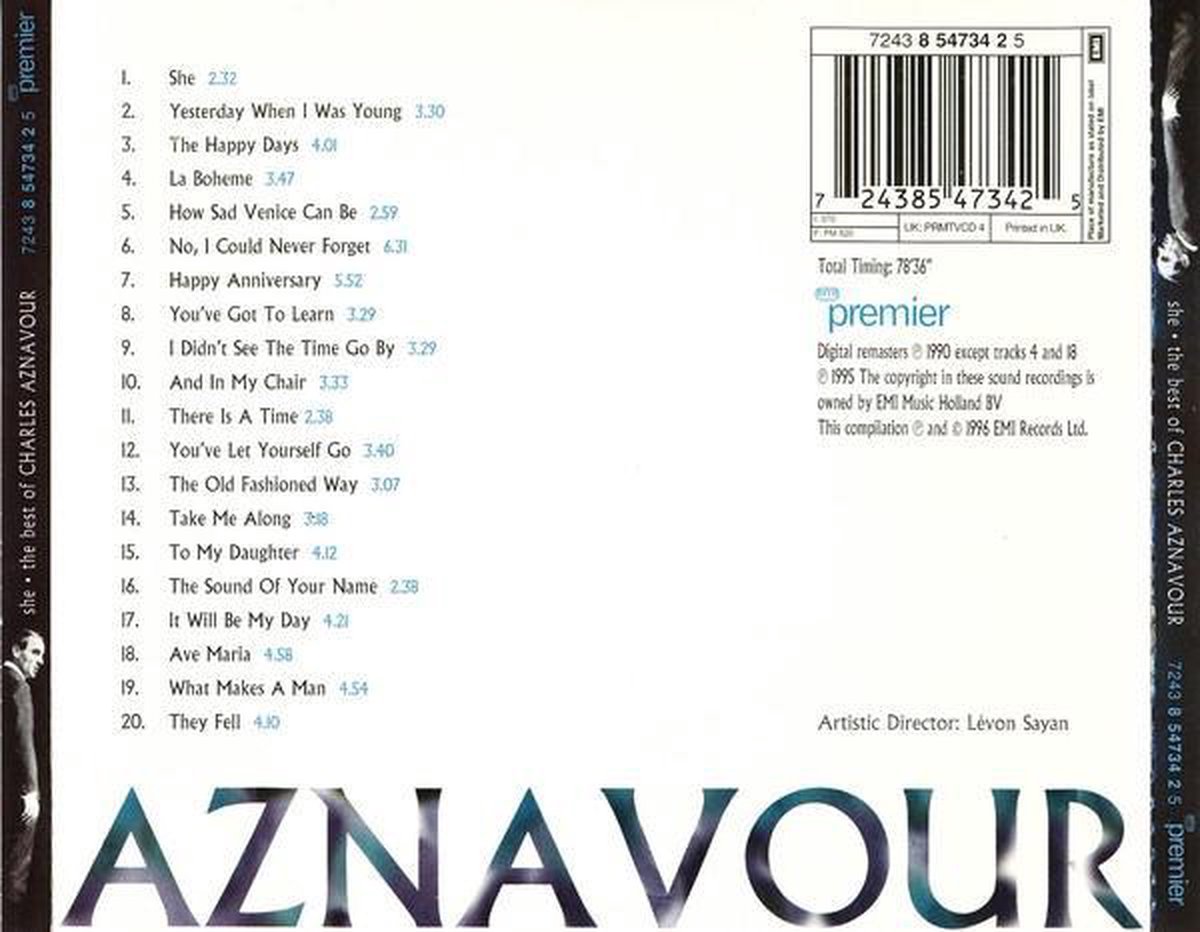 She: The Best Of Charles Aznavour, Charles Aznavour | CD (album ...