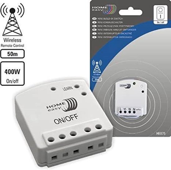 HOME EASY MINI INBOUW AAN-UIT ONTVANGER | bol.com