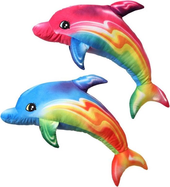 Rainbow Dolphin assorted plush toy 66cm | bol.com