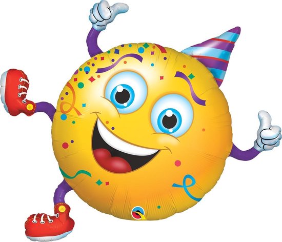 Shape folieballon Smiley met feesthoed | bol