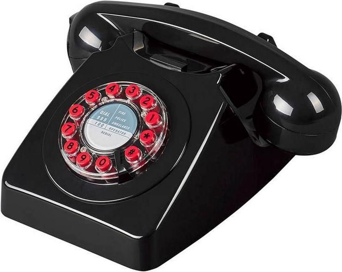 Wild & Wolf 746 Retro Vaste Telefoon Druktoets - Zwart | bol.com