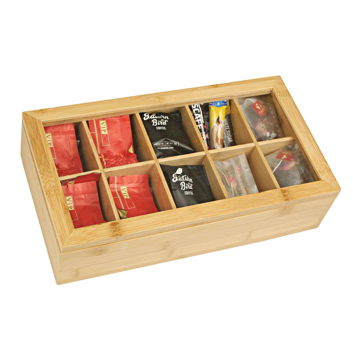 bol.com | Decopatent® Theedoos - Luxe grote theedoos 10 Vaks - Met ...