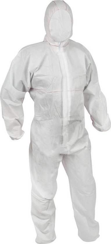 Wegwerp overall wit - maat XXL (60-62) - met rits en capuchon | bol