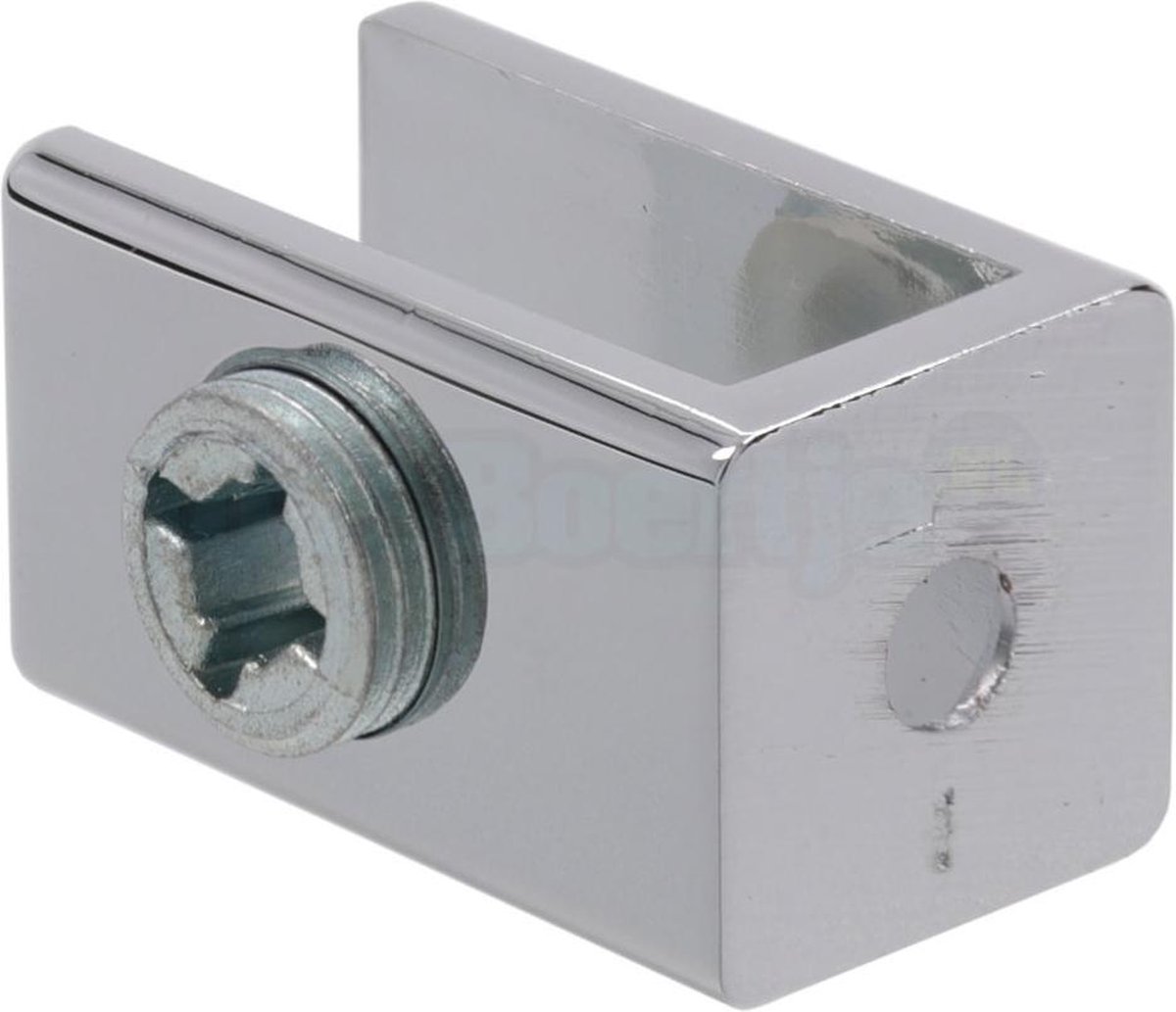 Glasplaatdrager 15 x 16 x 27 mm, voor glasdikte 6 t/m 10 mm, Chroom ...
