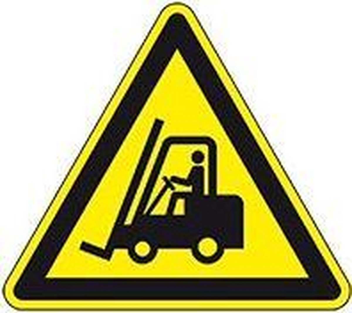 Waarschuwingsbord heftrucks - kunststof - W014 100 mm | bol.com