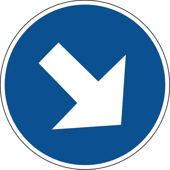 Richting verplicht sticker 50 mm - 10 stuks per kaart | bol.com