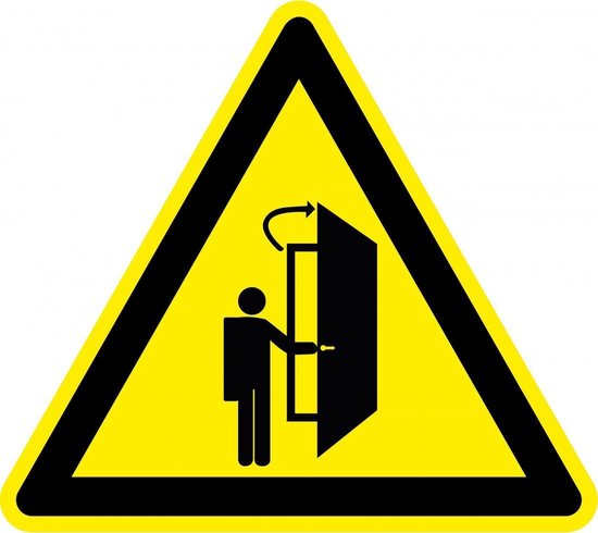 Pas op voor openslaande deur sticker 50 mm - 10 stuks per kaart | bol.com