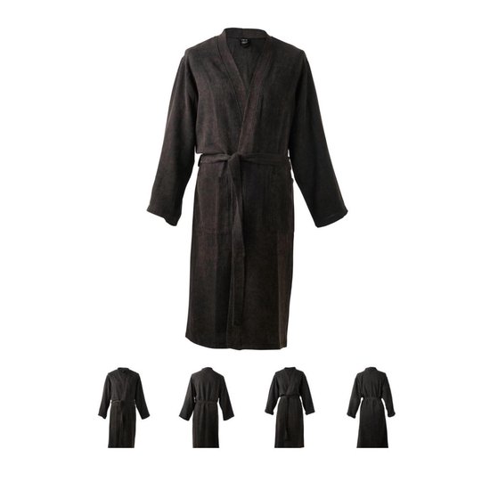 Hamam Badjas YKS Zwart - XL - dames/heren/uniseks - luxe stonewashed ...