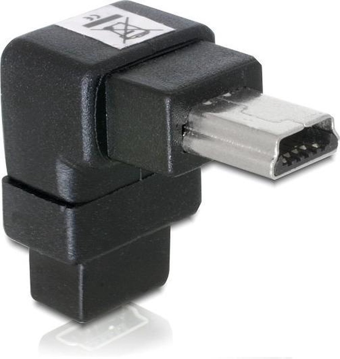 USB Mini B naar USB Mini B haakse adapter / zwart | bol