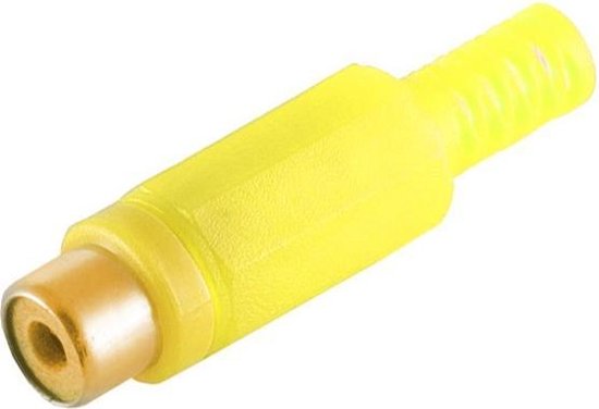 Tulp (v) audio/video connector - verguld - plastic / geel | bol