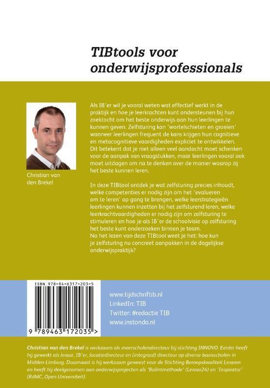 TIBtools - Zelfsturing in de klas. Zo doe je dat! | 9789463172035 ...