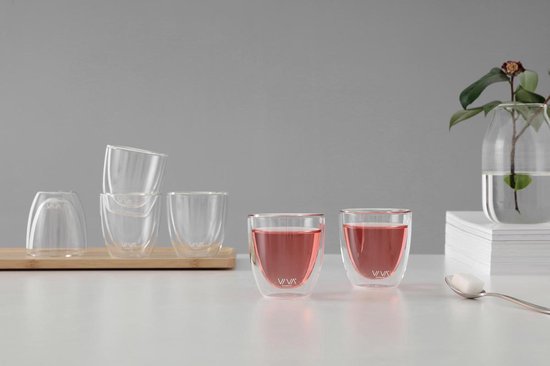 Viva Scandinavia - Lauren Espresso Kopjes - Dubbelwandig - 100 ml - Set van 6 stuks -... | bol