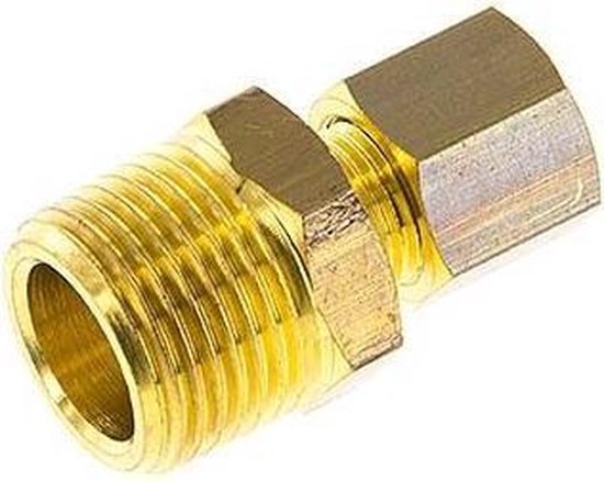 R 3/4'' Buitendraad x 22mm Messing Rechte Knelfitting 54 Bar DIN EN 1254-2 -... | bol