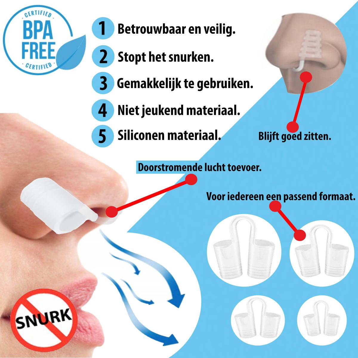 Anti snurk beugel - Neusspreider - Anti snurk bitje - Snurken - 4 ...