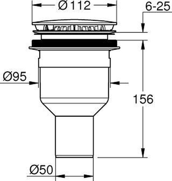 GROHE waste set - Voor GROHE universal douchebakken - Verticale uitloop ...