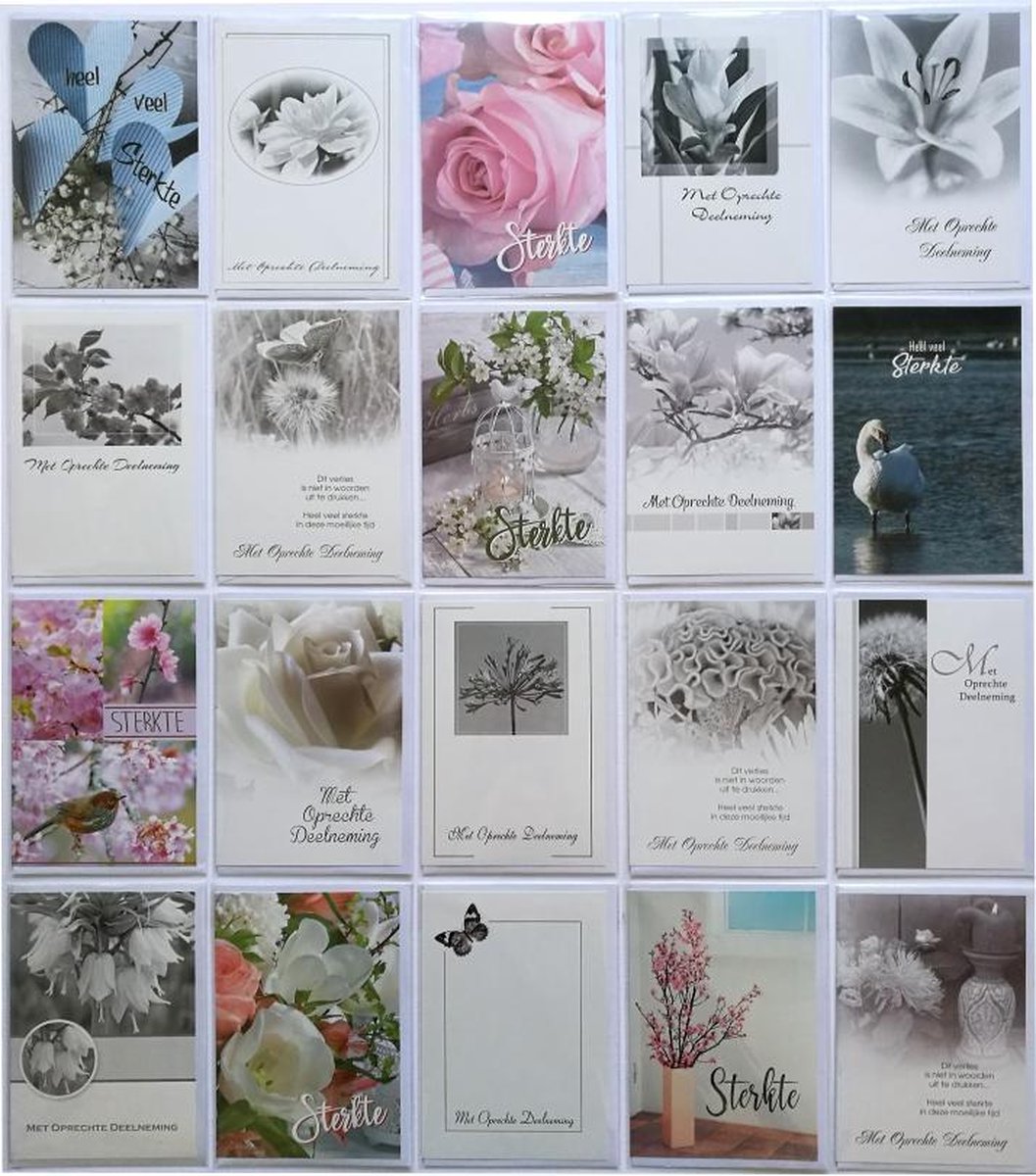 Condoleance kaarten Set van 20 L-141 | bol.com