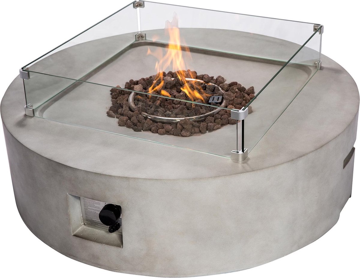 Teamson Home - Ronde Beton Propaan Gas Vuurtafel - Vuurkorf Buiten ...