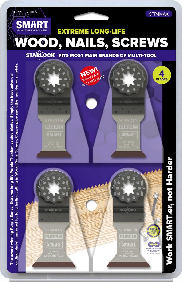 SMART Blades Starlock Purple - 4-delige Multitool Zaagbladen Set | bol