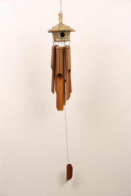 Bamboe windgong - Vogelhuisje met bamboestelen | bol.com