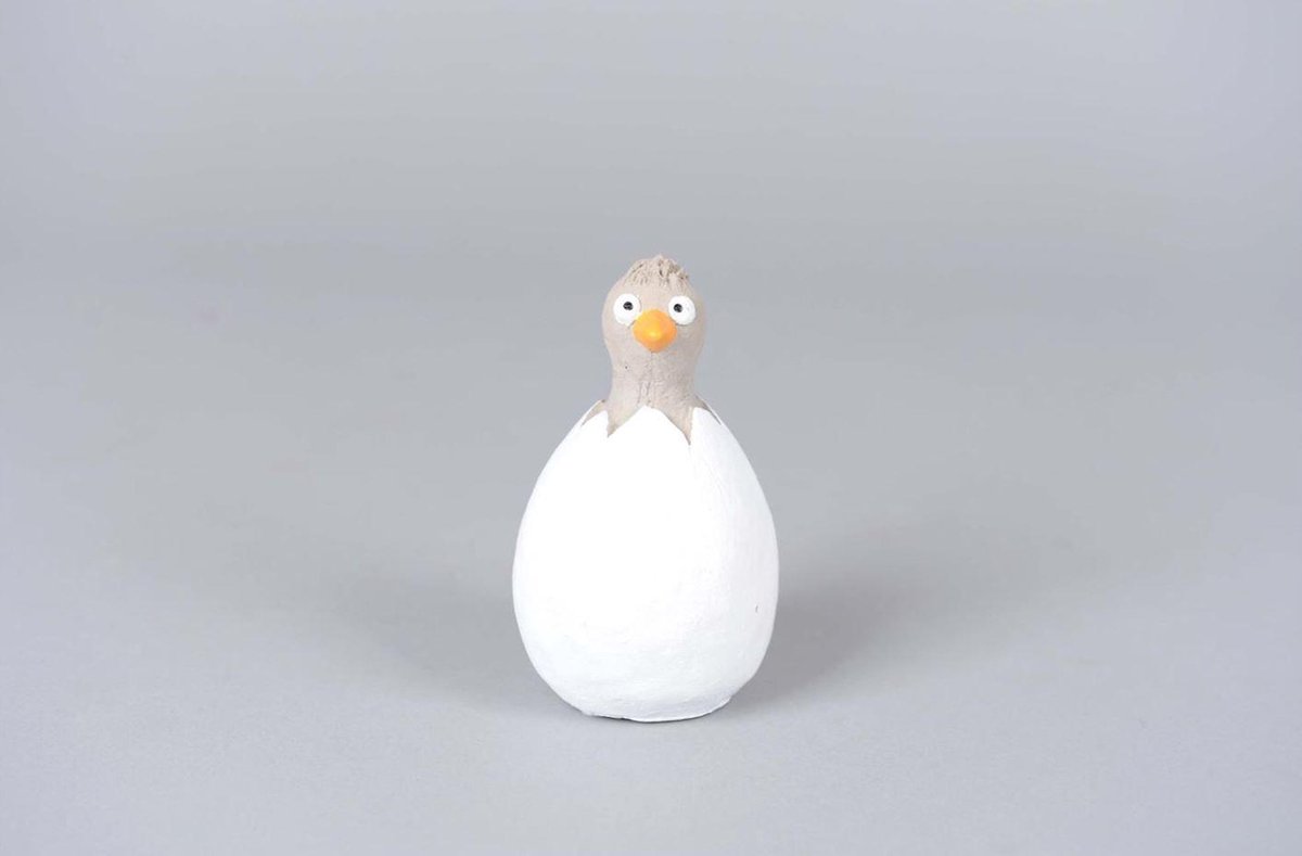 Rasteli Deco Vogel in Ei Wit-Geel D 8 cm H 14 cm Voordeelaanbod per 2 ...