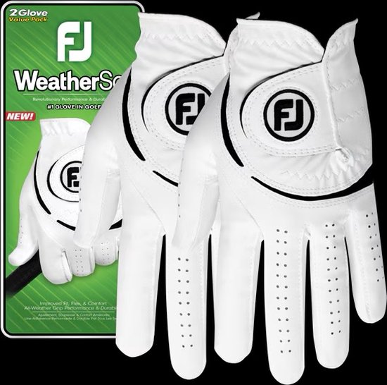 Footjoy Weathersof heren golf handschoen Links Wit (2 stuks) 2025 - Heren M | bol