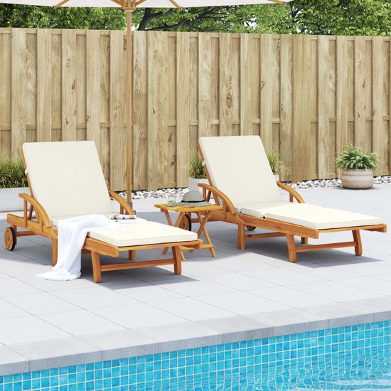 vidaXL Ligbedden - Set van 2 - Inclusief Kussens - Bruin Ligstoel ...
