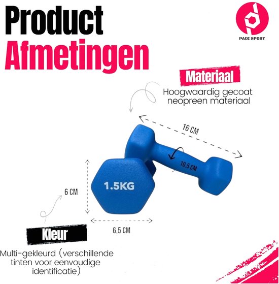Padisport - Dumbells 1.5 Kg - Halter - Gewichten Set Halters ...