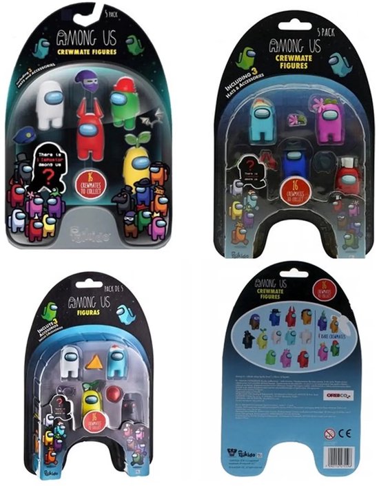Among Us Crewmate Figures 5 Pack - 1 verpakking met 5 verschillende ...