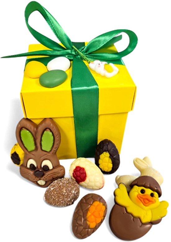 Chocolade Paasmix in vrolijke Paaskubus | Diverse Paaschocolade | 200 ...