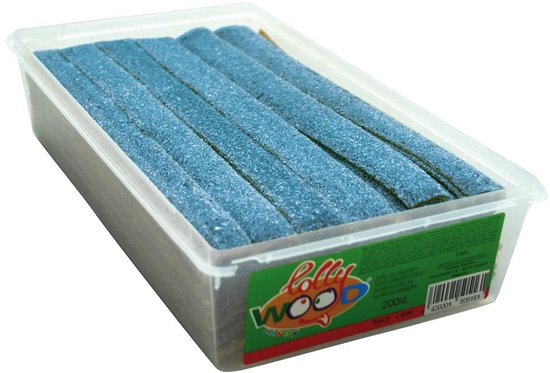 Lollywood Zure Framboos matjes Snoep - 1,7kg - Blauw - Zuur - blueberry ...
