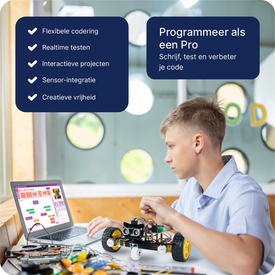 SyncGear 2WD Robot Bouwpakket voor Kinderen - Arduino - ESP32 ...
