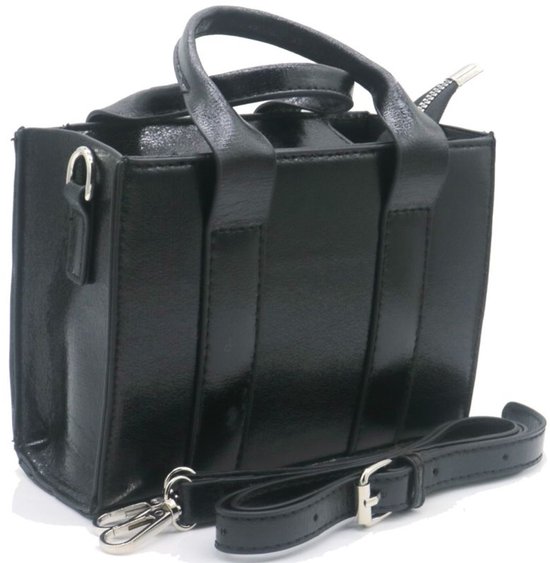 Handtas PU Leer – Zwart – 18.5x14x6.5 cm – Luxe en Compact | bol