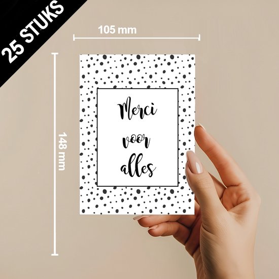 25 stuks Bedankt kaarten ansichtkaarten merci voor alles A6 - bedankjes ...