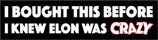 Elon Musk sticker - 28x7cm - bumper sticker- Tesla auto sticker | bol