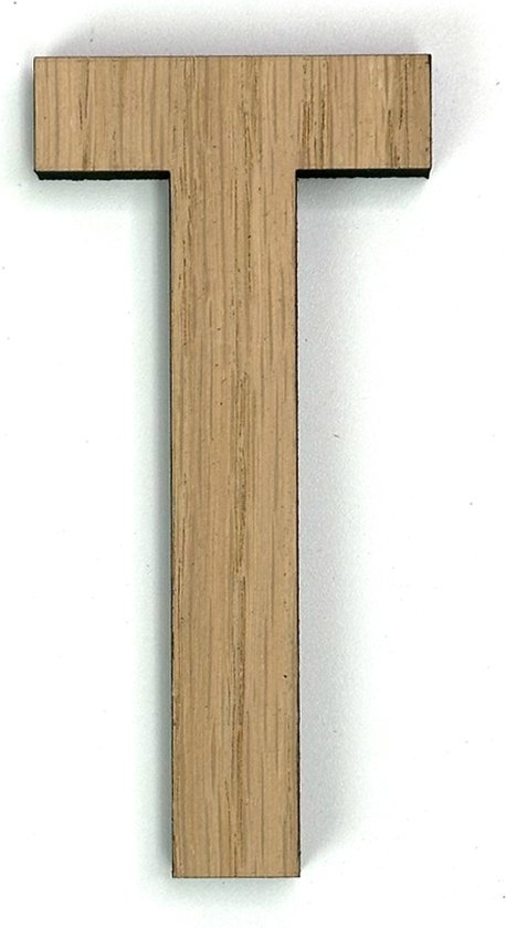 Houten letter T - 10 cm hoog | bol