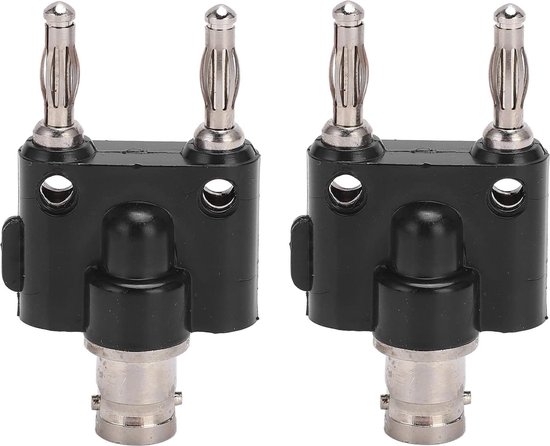 Messing BNC Vrouwelijk Naar Dubbele Rij Banaanstekker Connector Zwart 4 Mm voor... | bol