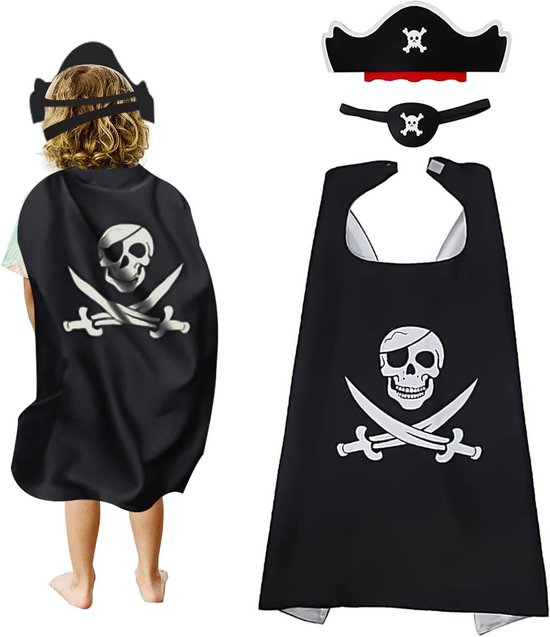 Pack van 3 Piraten Kostuums voor Kinderen met Piratenhoed en Ooglap ...