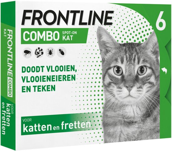 2x Frontline Combo Spot On Anti Vlooien en Teken Druppels Kat vanaf 1 ...