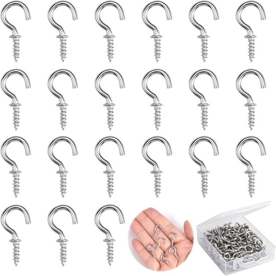 120 Pcs Small 1/2 Inch Crochet Screws for Ceiling Hooks - Metal ...