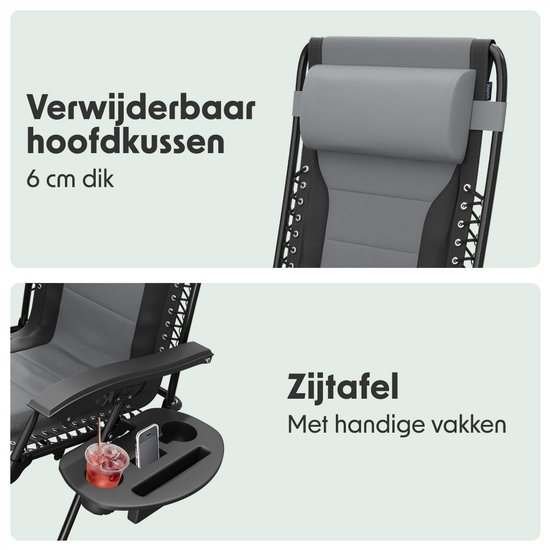 LifeGoods Ligstoelen Comfort - Opvouwbaar voor terras & camping - Zwart ...