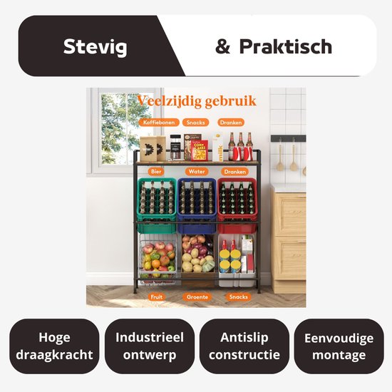 LifeStages - Krattenrek - Drankenkratrek met Legplank - Planken voor ...