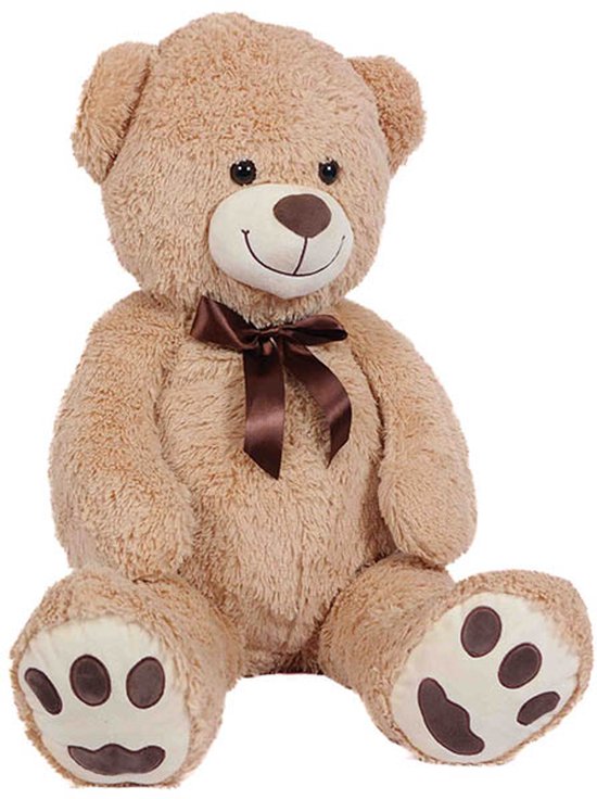 PIA Soft Toys - Pluche Knuffeldier Beer met strik - 100cm | bol