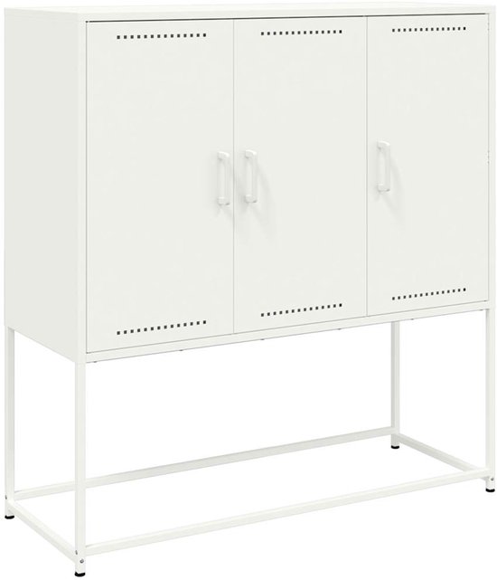 vidaXL Hoge kast - Staal - Wit - 100,5x39x107 cm Opslagkast ...