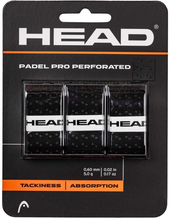 Head Padel Pro Perforated Overgrip - Padelgrip - Padel Overgrip - 3 ...