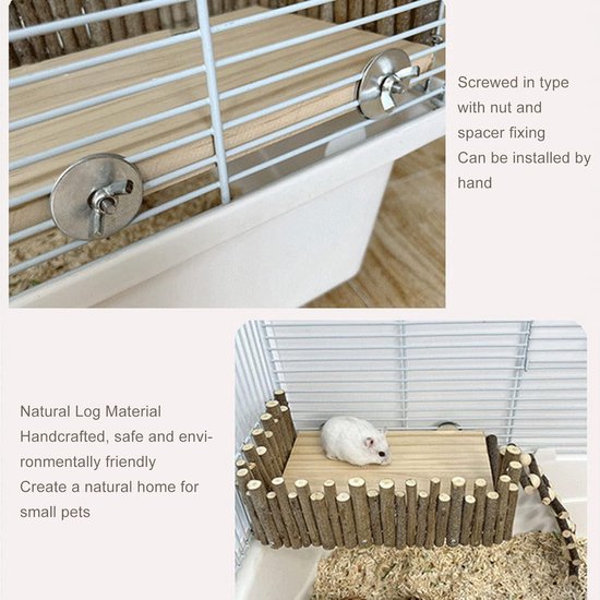 Titel: Niteangel Hamster Huis Klimladder Houten Brug Deur Hek ...