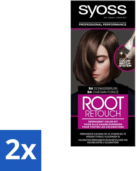 Syoss - Haarverf - Uitgroeiset - R4 Donker Bruin - 1 Haarkleuring - Voordeelverpakking... | bol