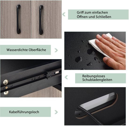 COSTWAY Keukenkast, buffetkast met lade, verstelbare planken en ...