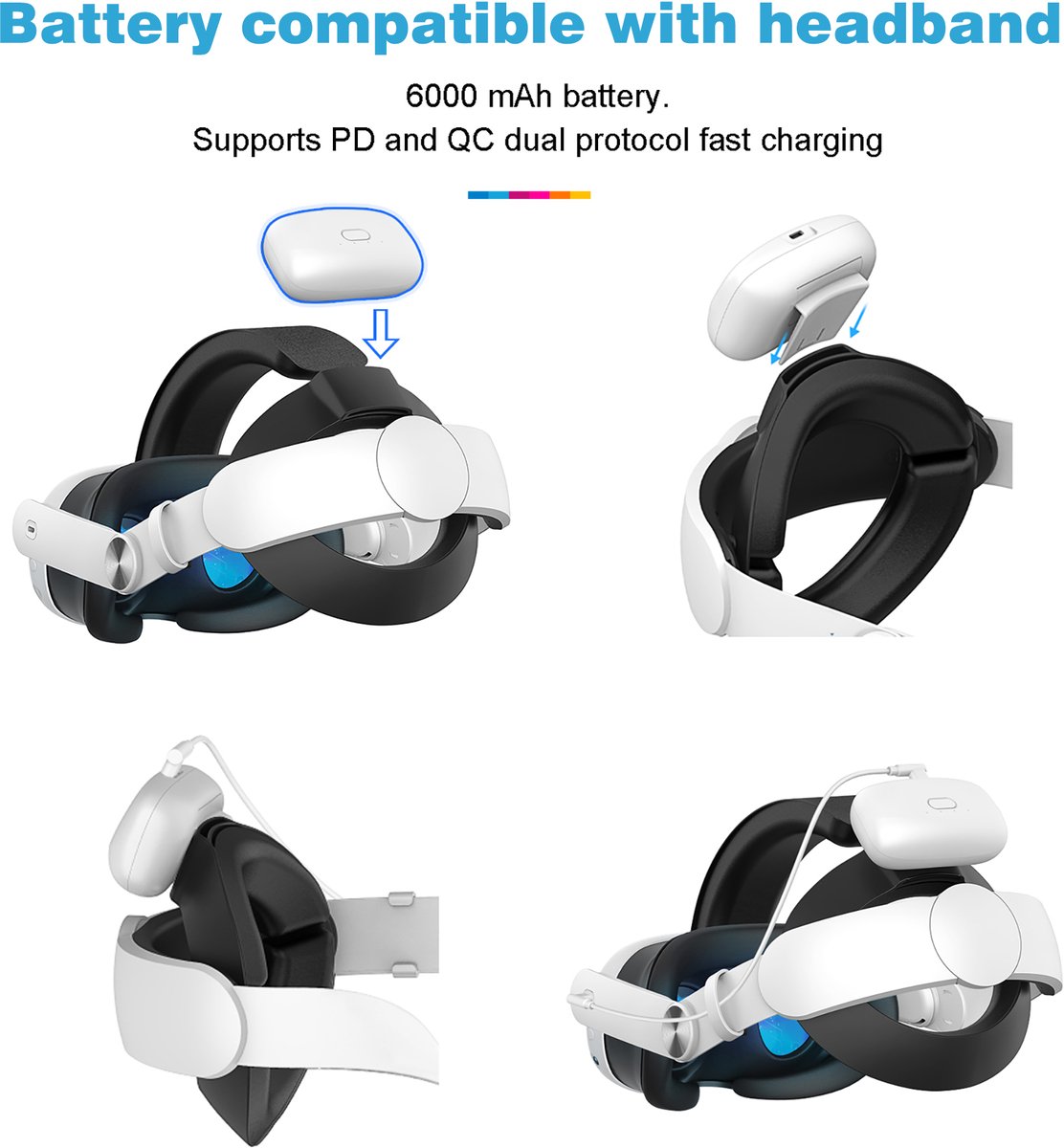 YONO Elite Strap met Accu geschikt voor Meta Quest 3 - Inclusief ...