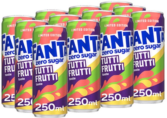 Fanta Tutti Frutti Zero Sugar (12 x 0,25 Liter blik NL) | bol